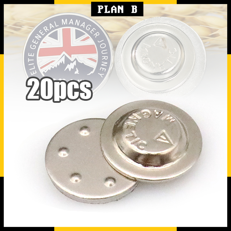 20pcs 17mm Collar Pin Magnet Name Badge Circular Magnetic Buckle Chest ...