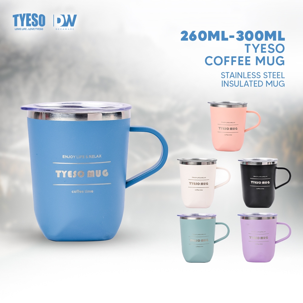 TYESO Original 260ml Vacuum Insulated Coffee Mug with Handle Double ...