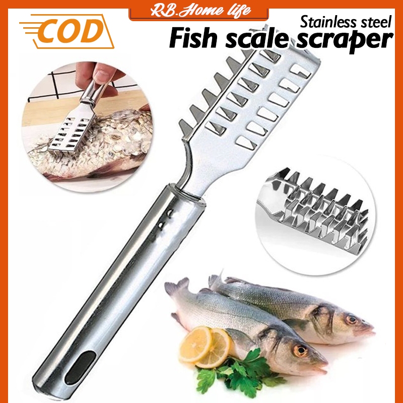 Fish scale remover Stainless Steel Fish Scale Remover Cleaner Scraper Kitchen Peeler Tool ...