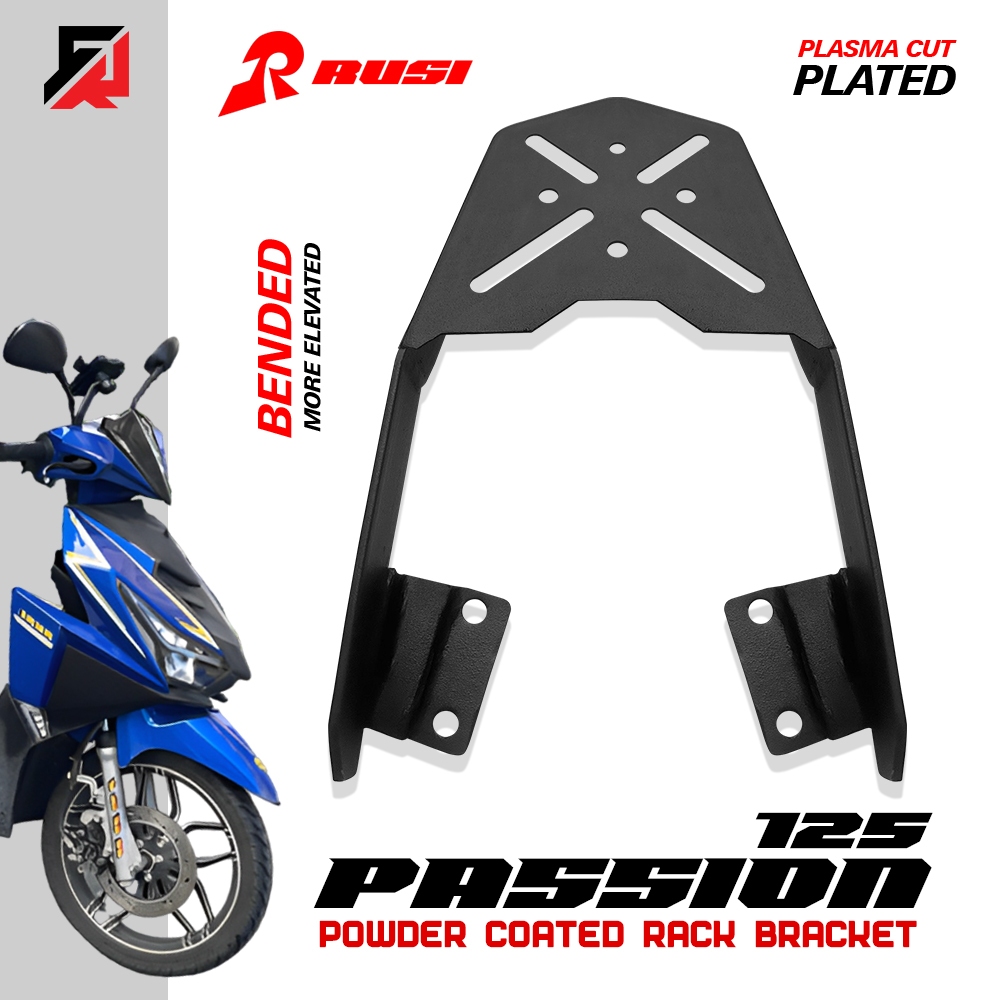 RUSI PASSION STAY GRAB / TOPBOX BRACKET / BLACK POWDER COATED / HEAVY ...