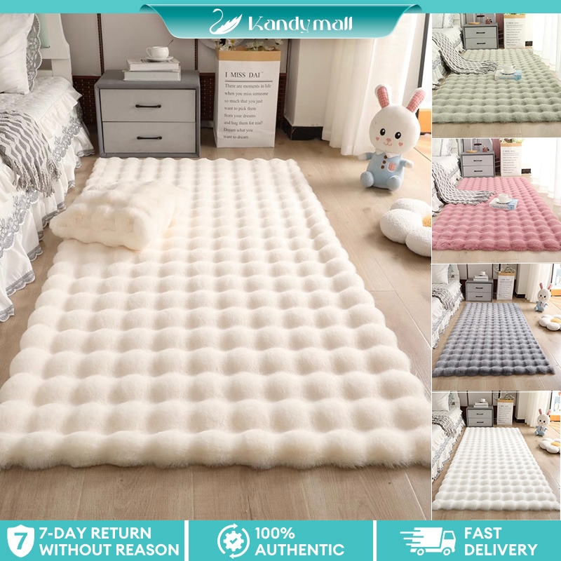 Ultra Soft Faux Rabbit Fur Rug Living Room Carpet Plush Area Rug Fluffy ...