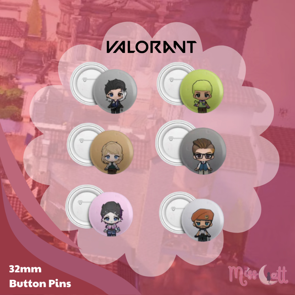 Valorant Chibi Button Pins | MissCatt x StarCreates | Shopee Philippines