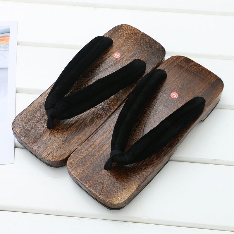 Japanese Clog Clogs Men's Slippers Paulownia Shoes Kimono Cos Wide ...