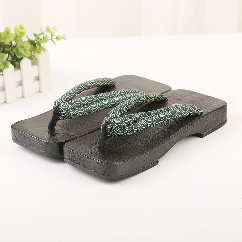Japanese Clog Clogs Men's Slippers Paulownia Shoes Kimono Cos Wide ...