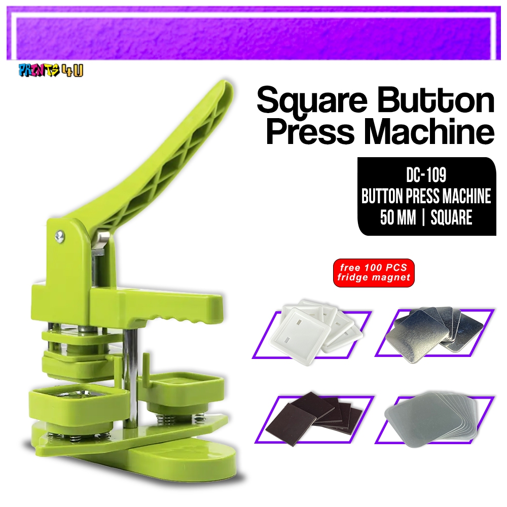 Square Button Press Machine 50mm with Fridge Magnet 100set (2inch ...