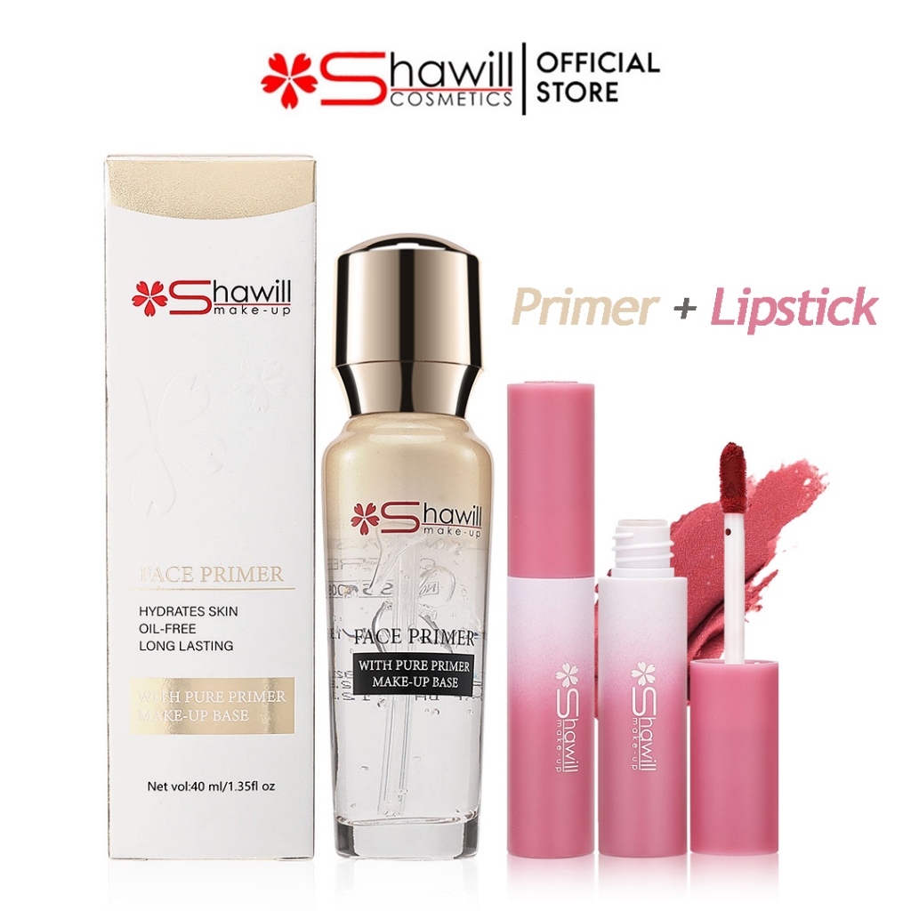 Shawill 6H Long Wearing Primer Base Natural +Matte Lipstick Soft Velvet ...