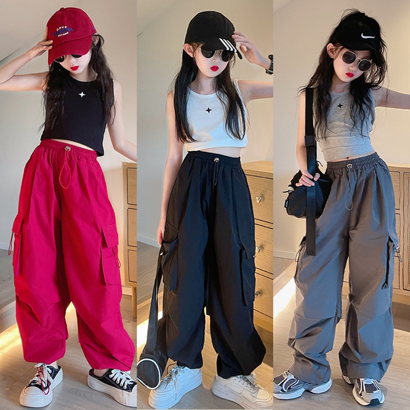 New String Cargo Pants PlainColor 4 Pockets Design OOTD Casual Outfit ...
