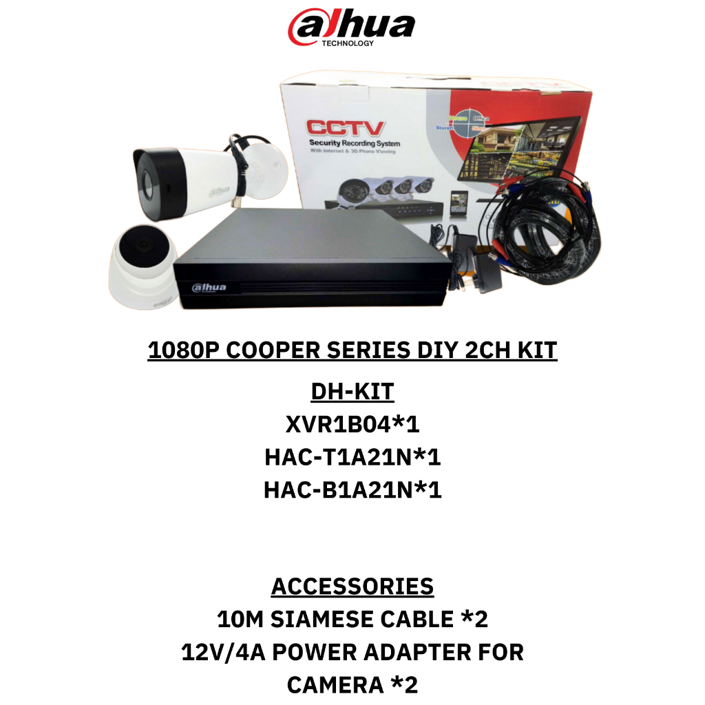 CCTV Camera Home Security Surveillance HDCVI Packages 1080p Cooper ...