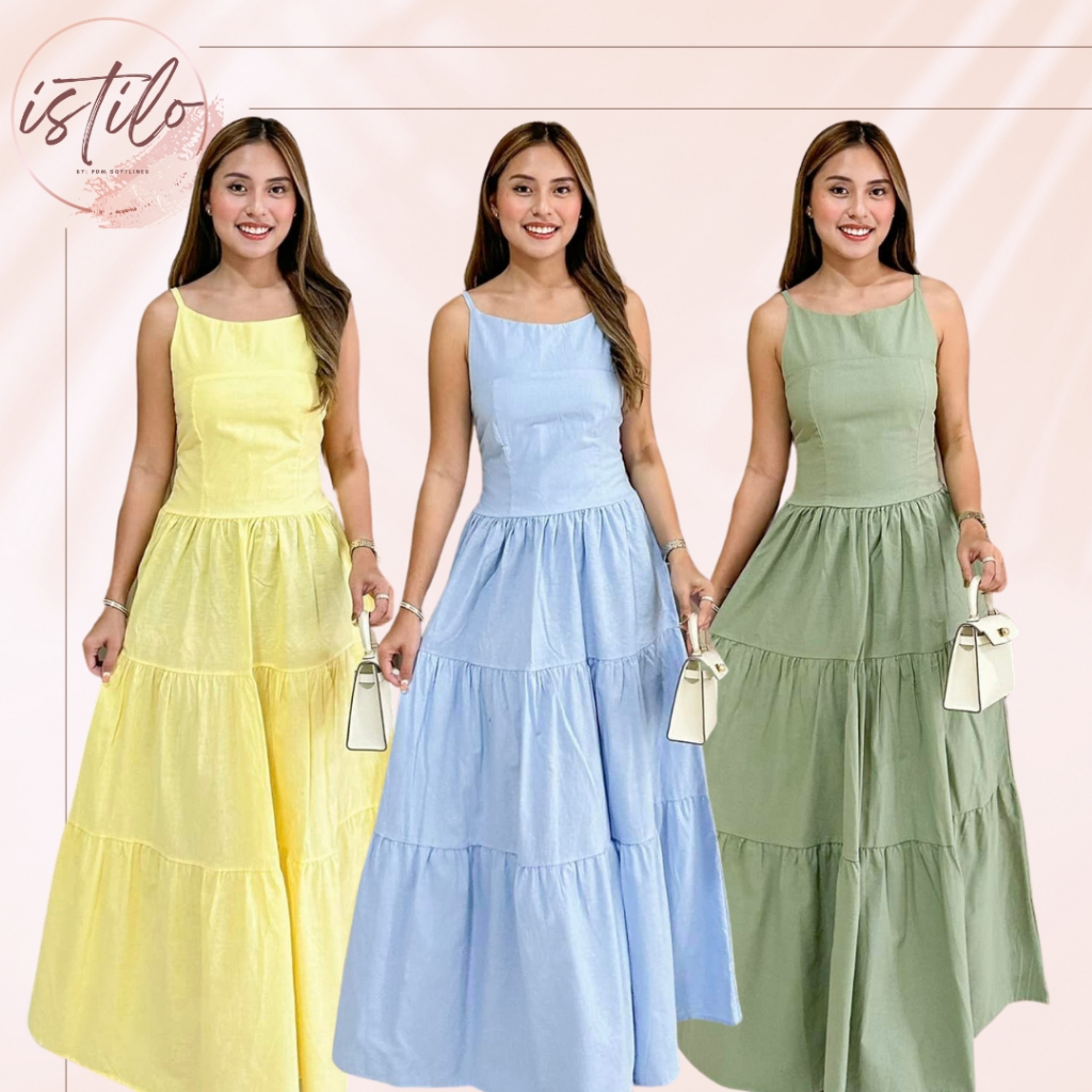 POLLY MAXI PLAIN CASUAL DRESS by Istilo Taytay | Shopee Philippines