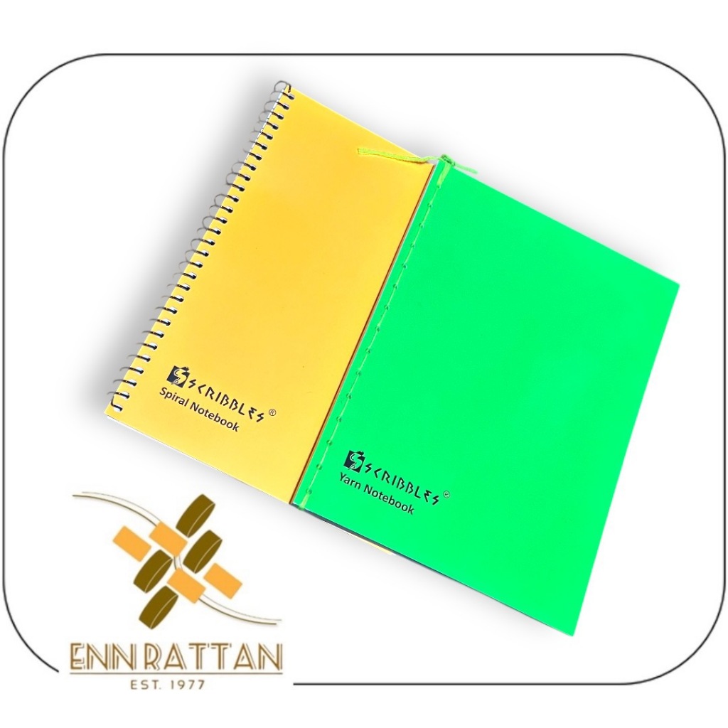 Scribbles Brand Notebook - Spiral & Yarn Design, 80 Leaves (10 Pcs Per ...