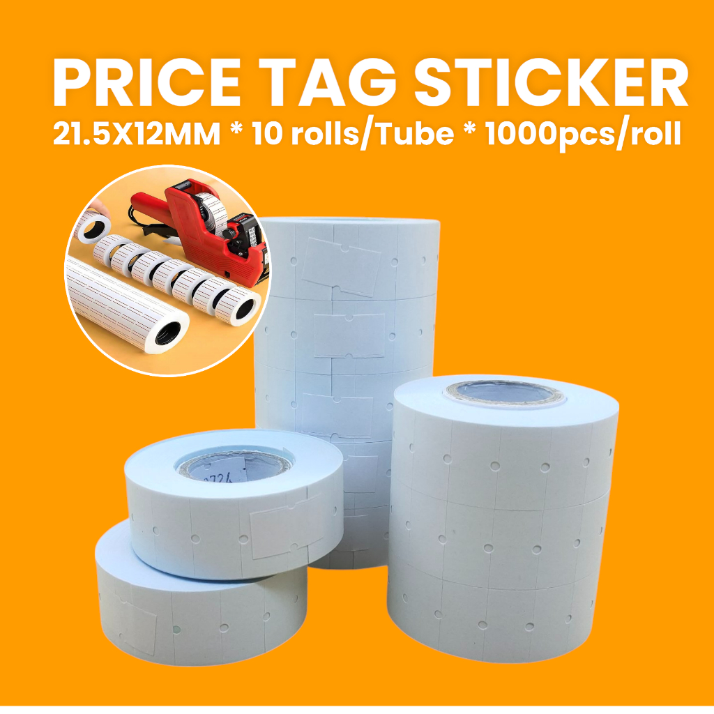 10000PCS Price Tag Sticker Tag Labeller Sticker - Sold Per Tube (10 ...