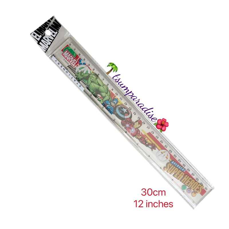 Marvel Avengers Superheroes Clear Plastic Ruler 30cm 12 inches | Shopee ...