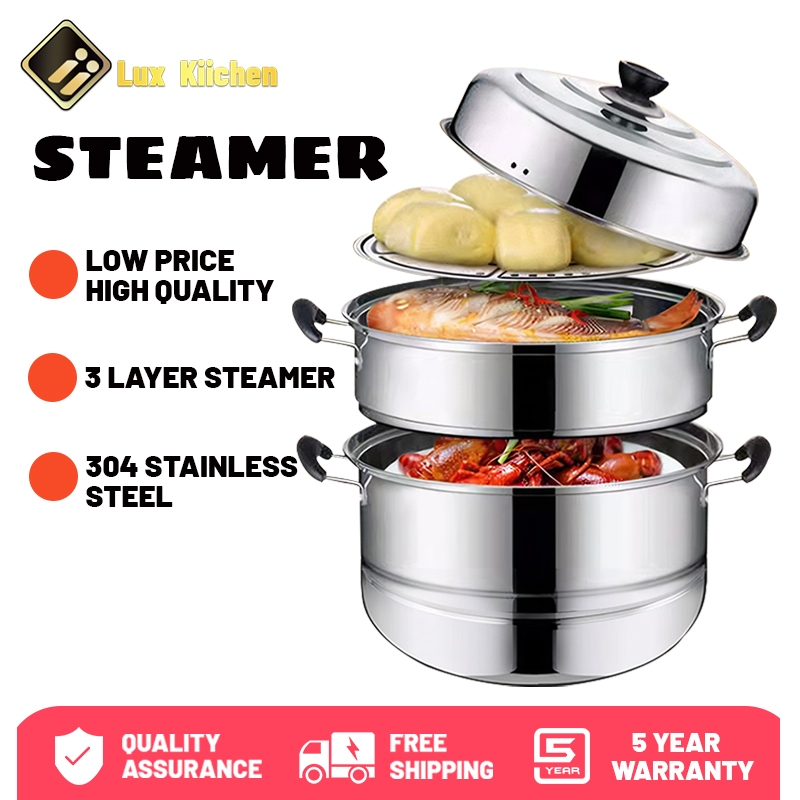 3 layer steamer stainless food steamer stainless steamer 3 layer ...