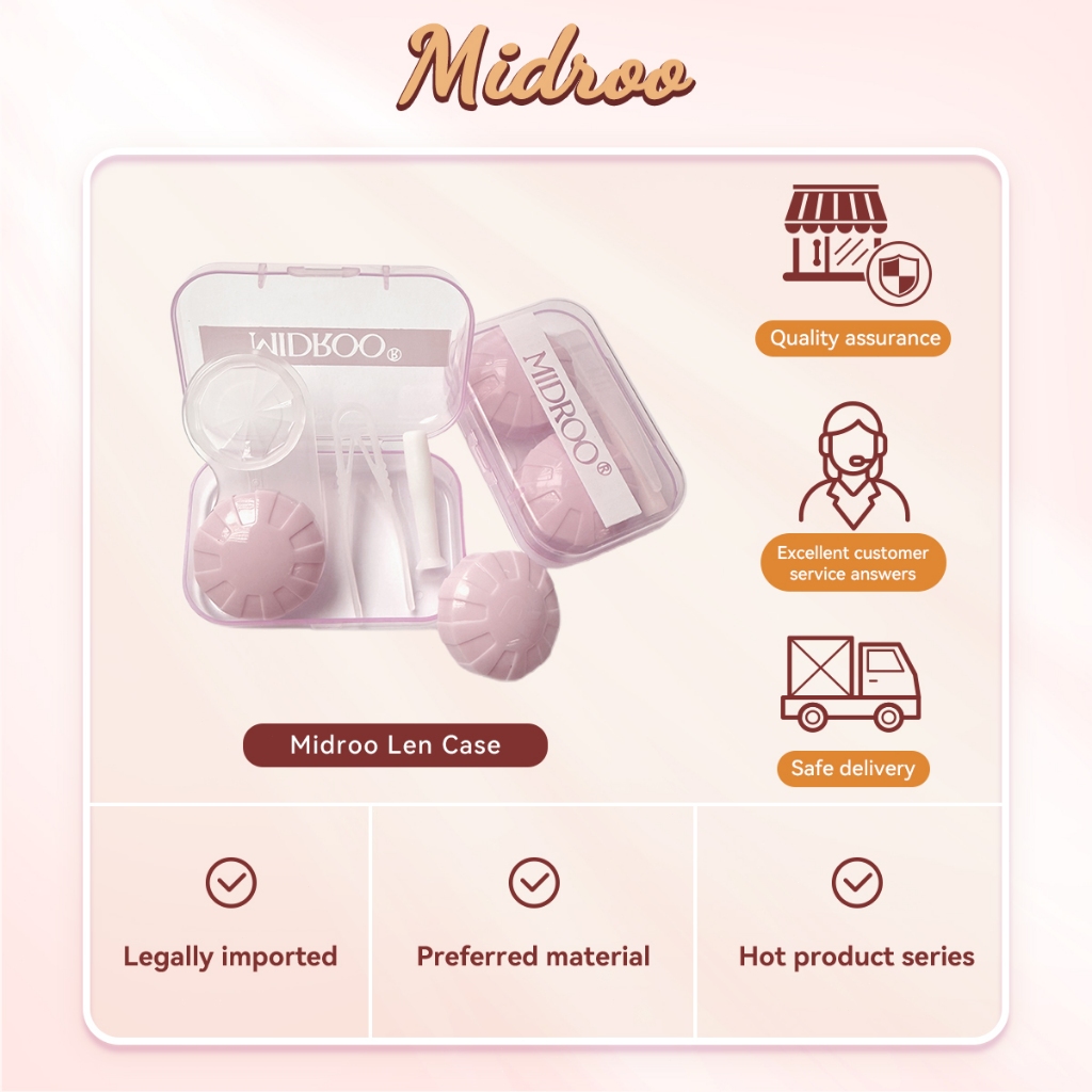 Midroo Color Contact Lens Case Portable Cute Contact Lenses Pink Mini ...
