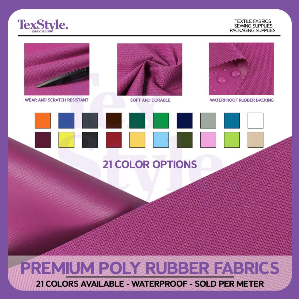 TEXSTYLE (Sold per Meter) Waterproof Premium Poly Rubber Fabric for ...
