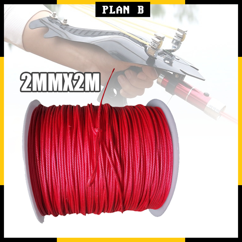 2M X 2mm Fishing Line Red Spearfishing Line Speargun Rubber Wishbone ...