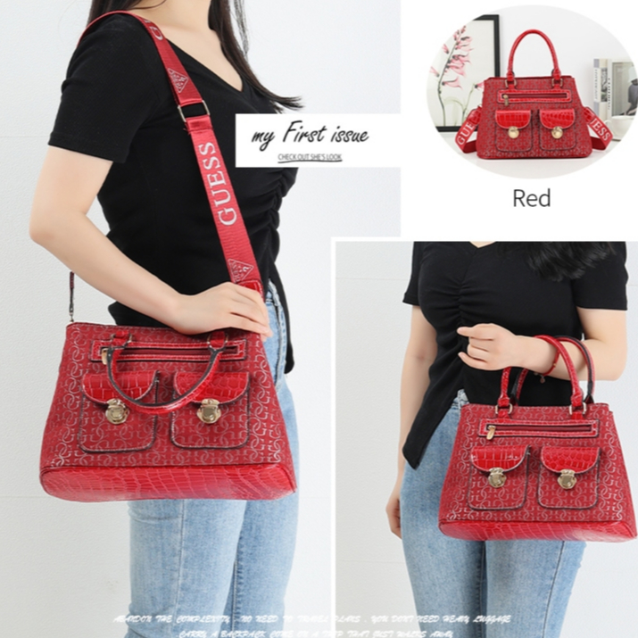 2015# Irene Novy Guess Canvas Two Compartments Women Tote Bag Handbag ...