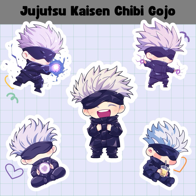 Satoru Gojo Chibi Sticker Pack | Jujutsu Kaisen Waterproof Laminated ...