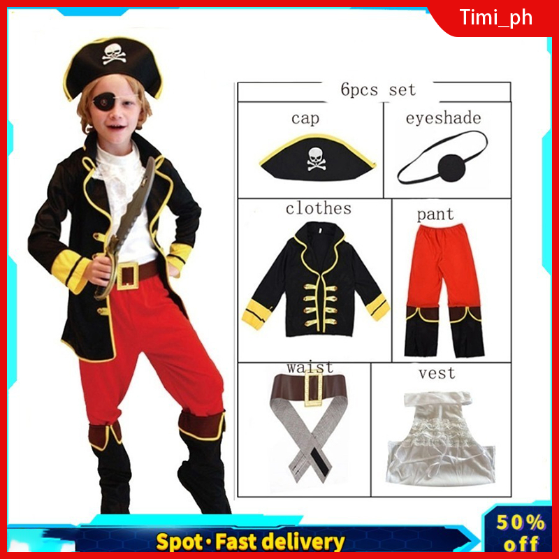 Pirate King Boy Costume Cosplay High Quality Cloth Pirates of the ...