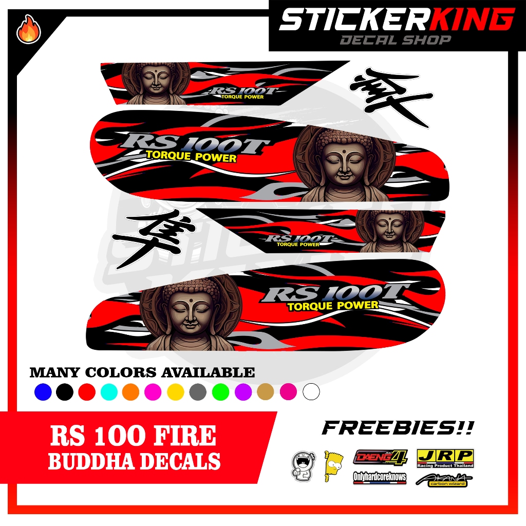 RS 100 Fire Buddha Decals with Freebies Stickers Thailand Indo ...