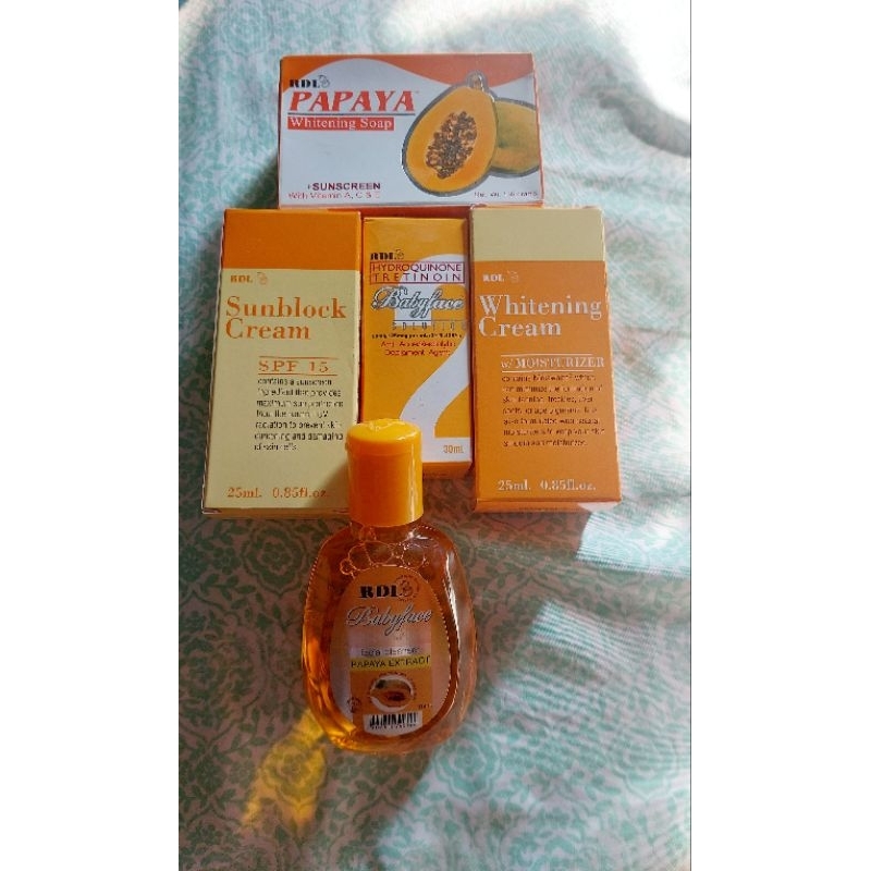 rdl set papaya soap sunblock rdl 2 whitening cream facial cleanser ...