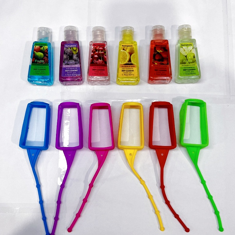 Portable Hand Sanitizer Cleaning Liquid with Silicone Pendant Cover w ...