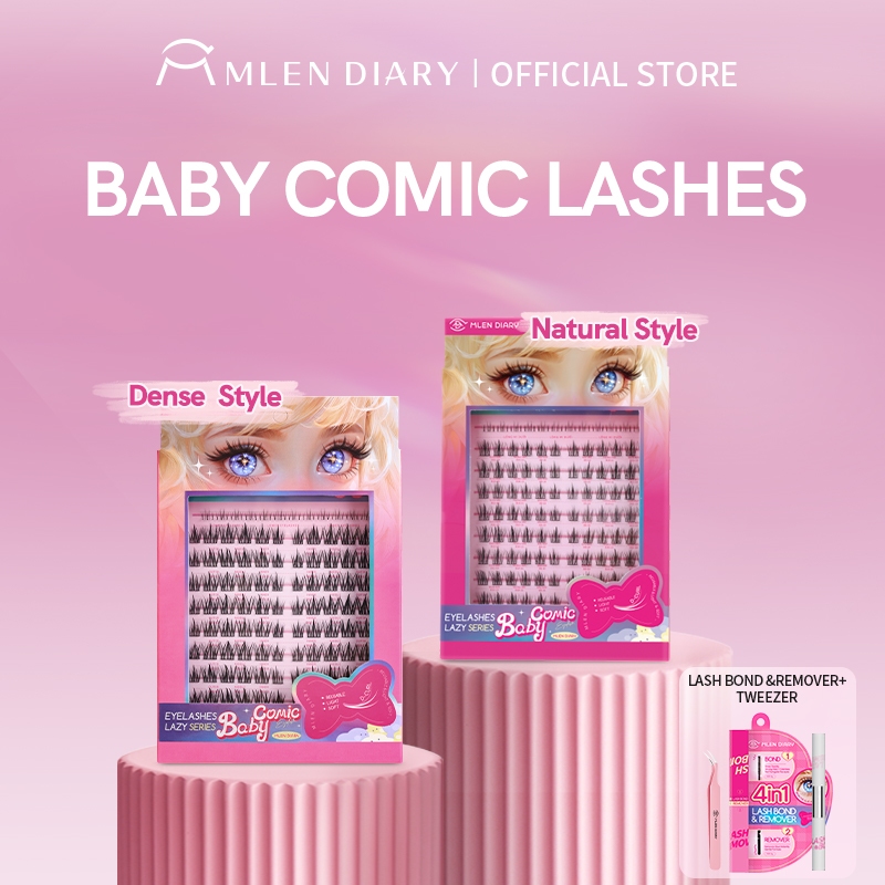 MLEN DIARY BABY COMIC Nature Fake Eyelashes 9-13mm Makeup Tools ...