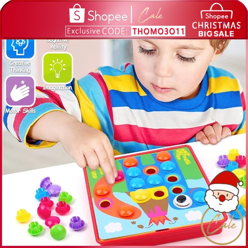 Unico Colorful Button Nail Mushroom 3D Puzzles Picture Art Creative ...