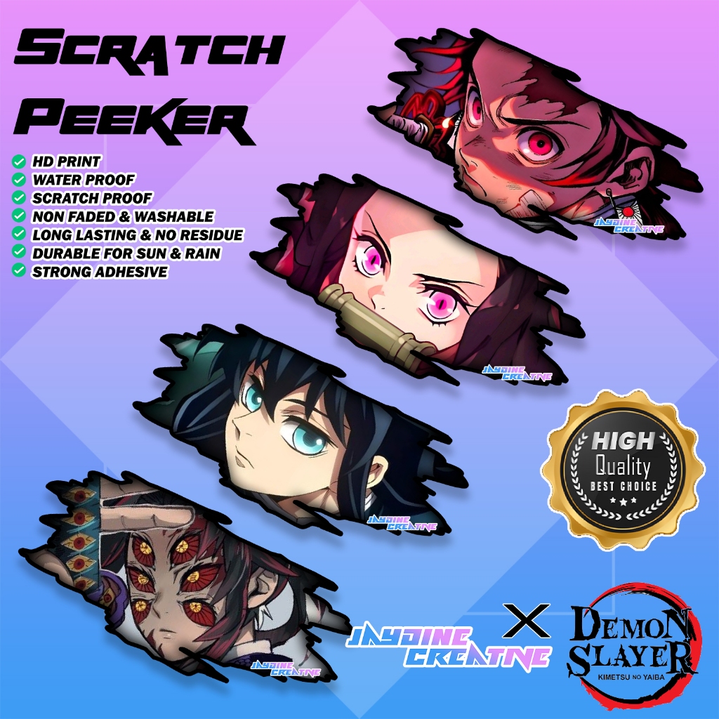 Jaydine Creative : Demon Slayer (Scratch Peeker Sticker) waterproof ...