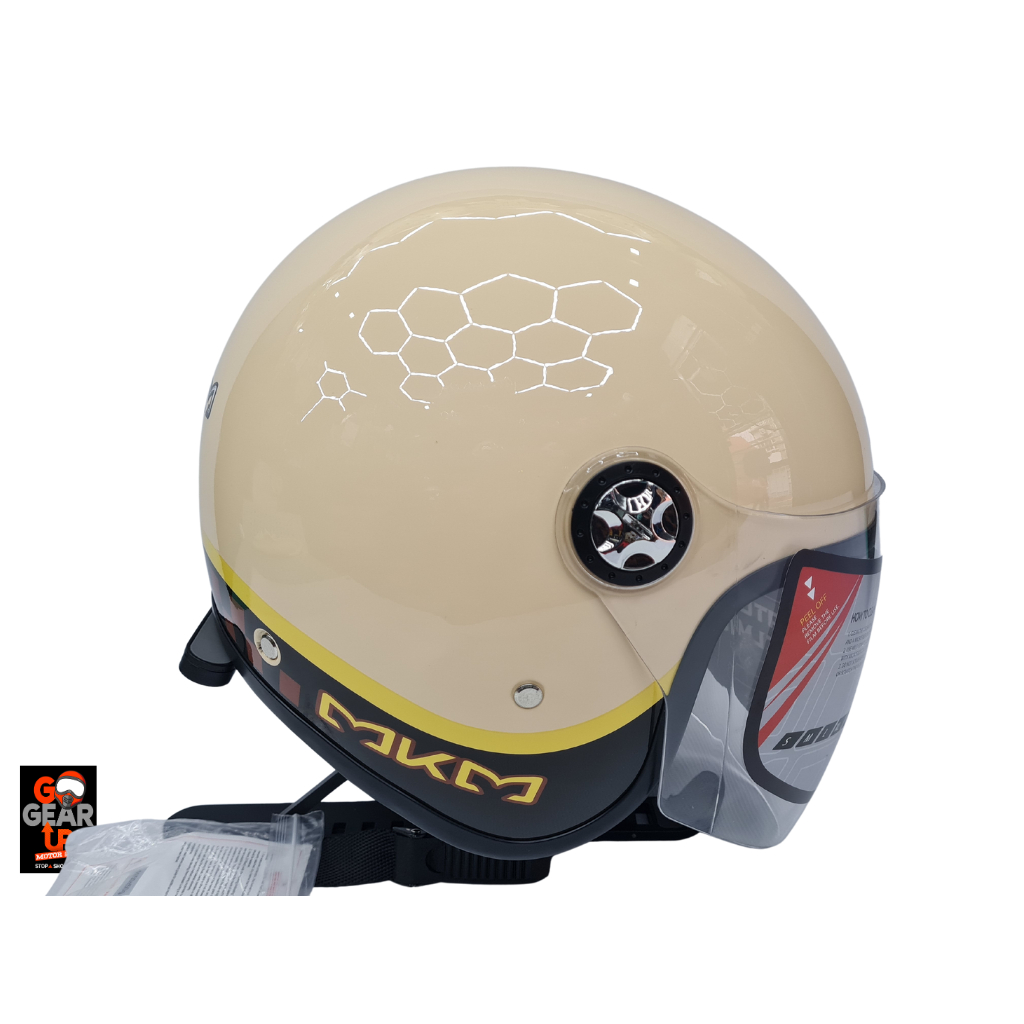 MOOKEM P001 Half Face Dual Visor Helmet With Free Mirror Lens with DOT ...