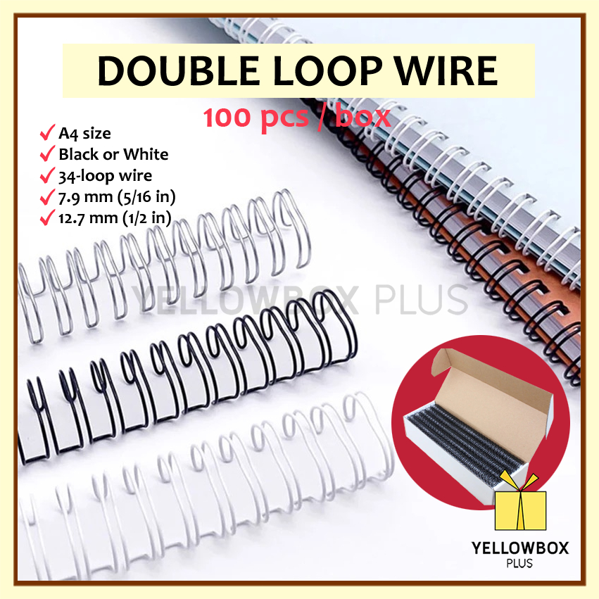100pcs Double Loop Wire Binder A4 Size 7.9mm 12.7mm 34 Holes 3:1 Pitch 100 Sheets Capacity ...