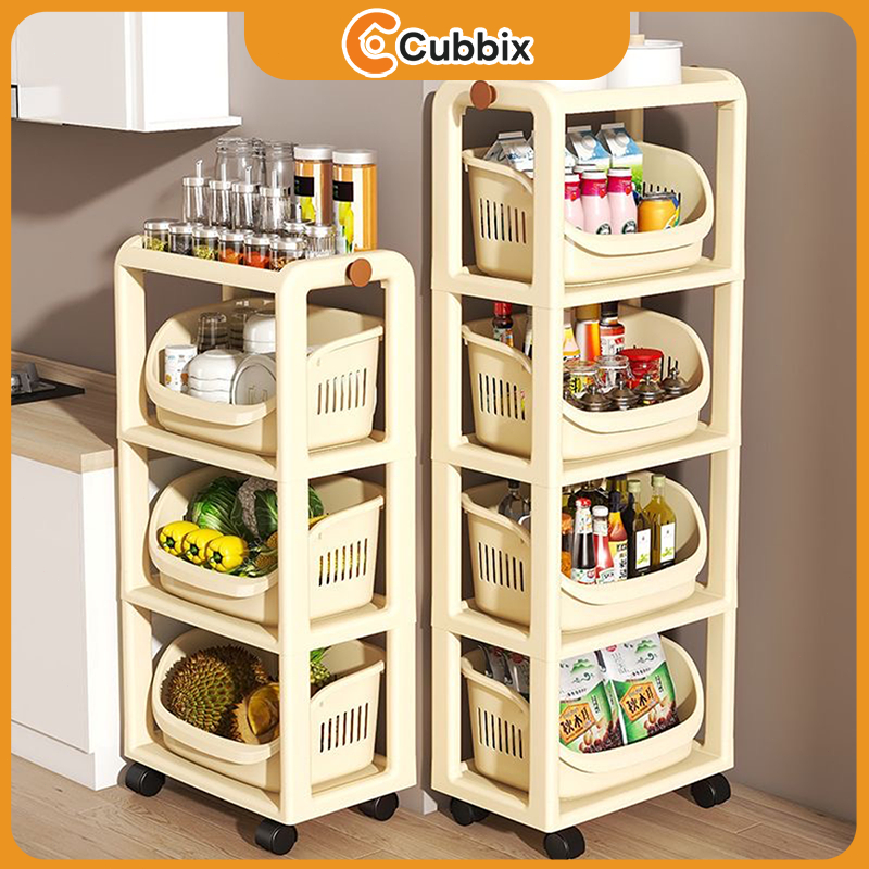 Trolley Cart Moving Rack Kitchen Storage Shelf 3 Tier Cabinets Bedroom ...