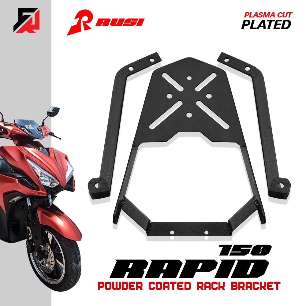 RUSI RAPID 150/TOPBOX BRACKET/BLACK POWDER COATED/HEAVY DUTY/LIFETIME ...