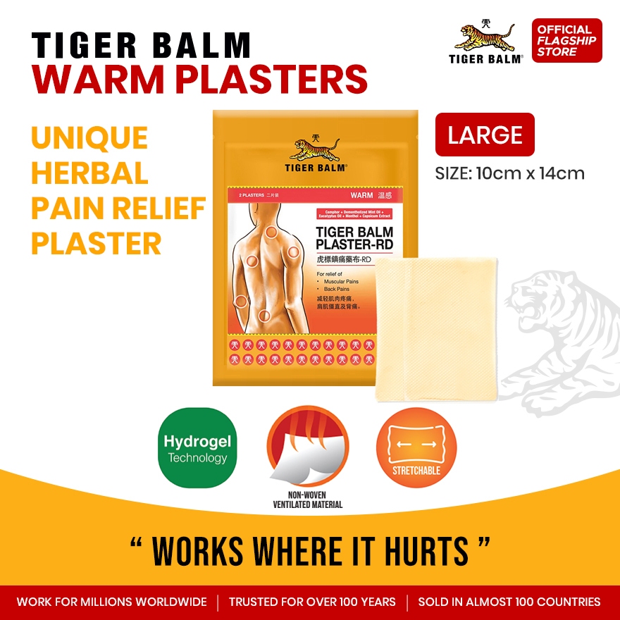 Tiger Balm Warm Plaster Large 2s for Pain Relief | Shopee Philippines