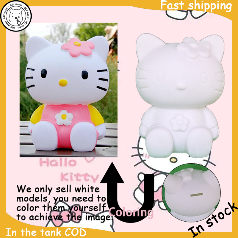 DIY Model DIY coloration hello kitty paintable coinbank piggy bank in a ...