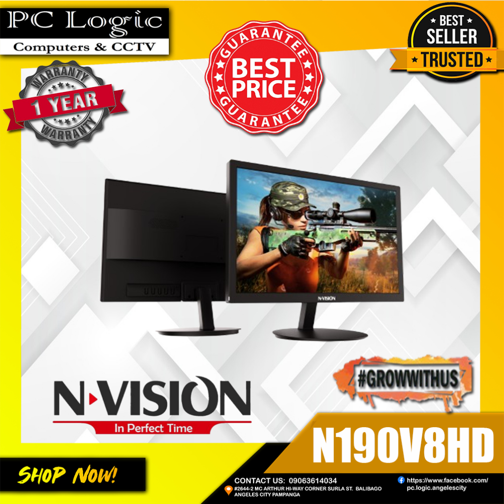 PC LOGIC | LED MONITOR NVISION N190HD V8 19" | Shopee Philippines