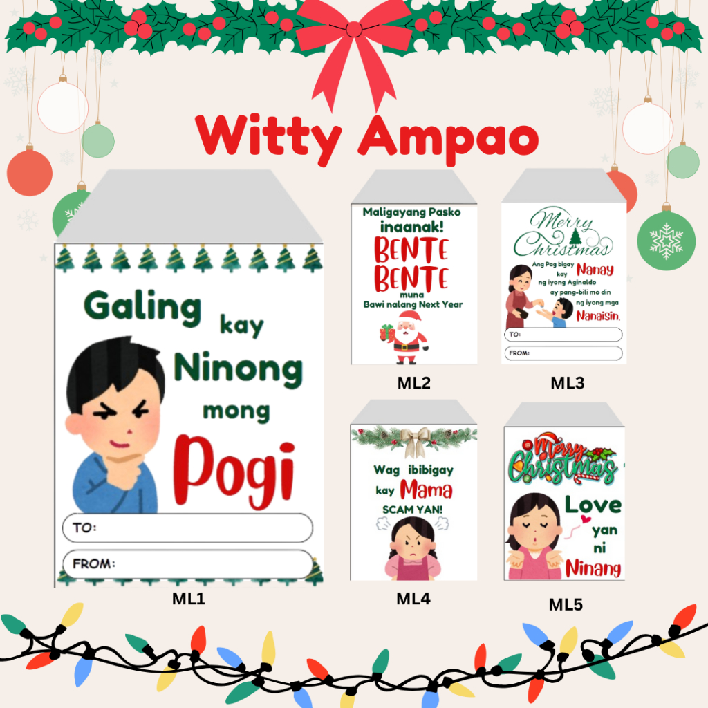 Witty Christmas Money Envelope I Witty Ampao I Angpao I Samll Size I ...