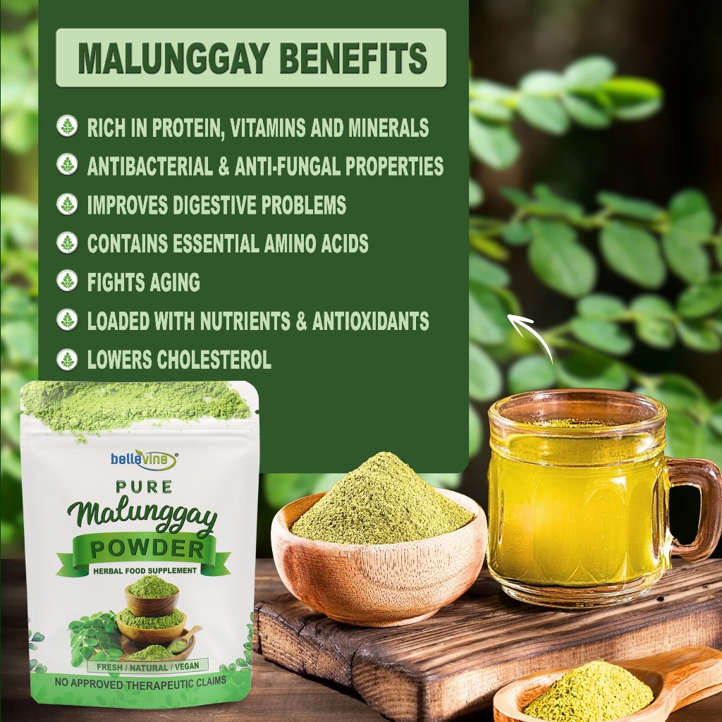 Bellevine Pure Malunggay Food Supplement Powder 50g | Shopee Philippines