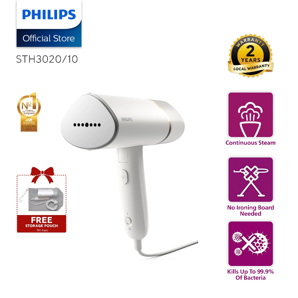 PHILIPS Foldable Handheld Compact Garment Iron Steamer STH3020/10 ...