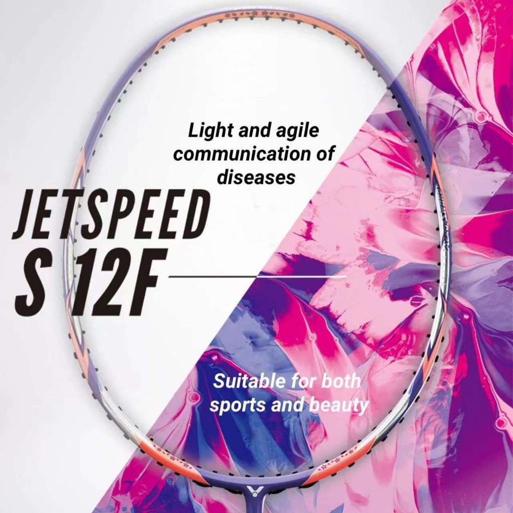 Victor JS 12F 4U Full Carbon Single Badminton Racket 22-28Lbs | Shopee ...