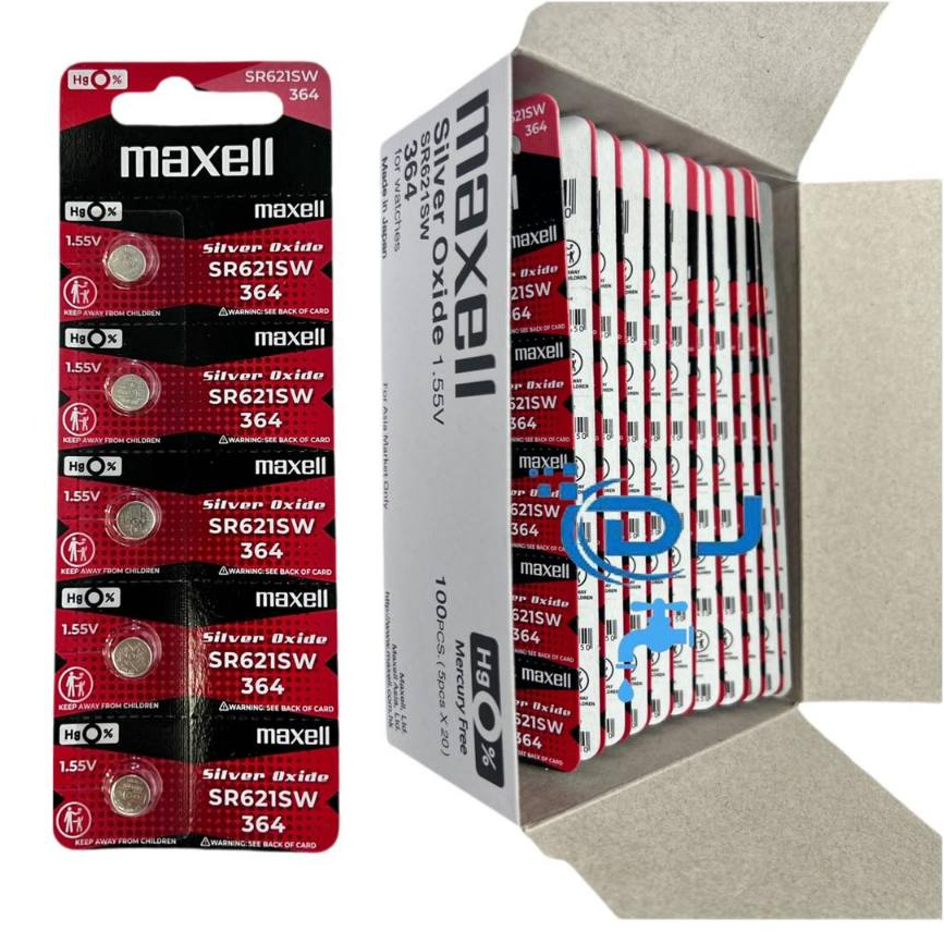 1box SR621SW 364 1.55v Original Maxell silver oxide Battery (20pads ...