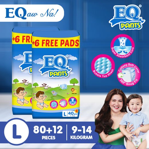EQ Pants Jumbo Pack Large 40's x 2 packs (80 pcs) - Baby Diaper ...