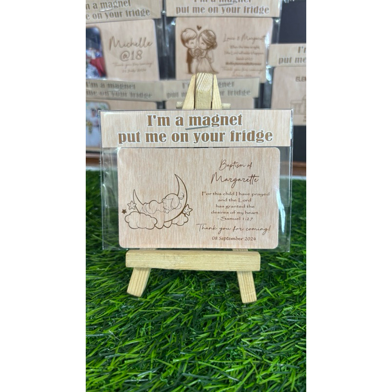 Wood Design ATM size Baptism Ref magnet souvenir minimalist | Shopee ...
