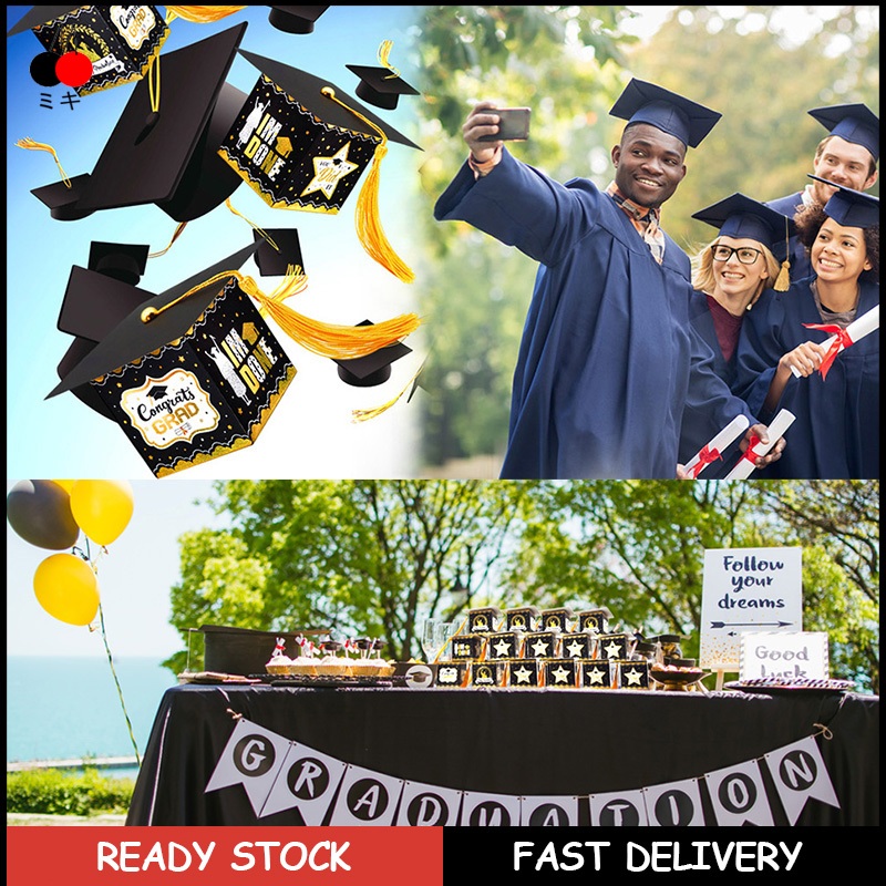 10PCS Graduation Cap Gift Box DIY Grad Cap Box Graduation Cap Candy ...