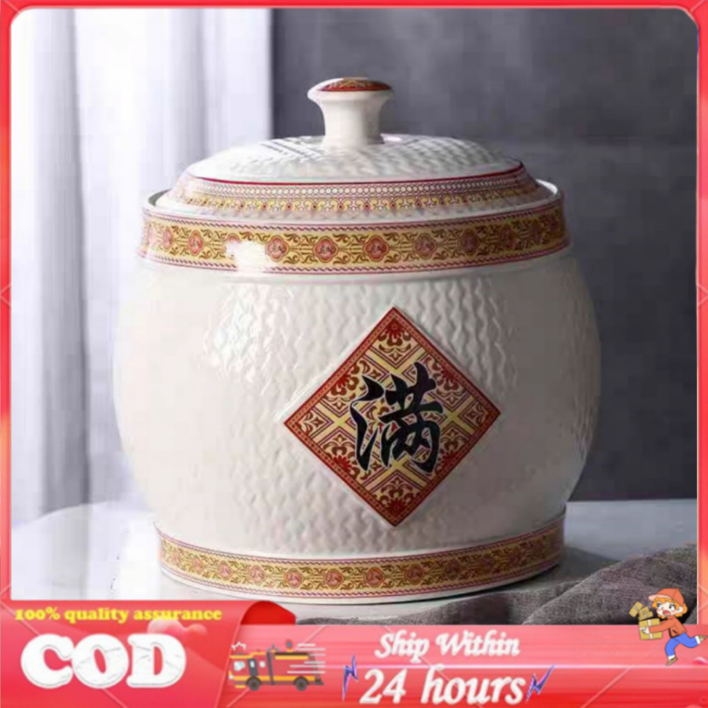 5-15kg Rice Storage Container ceramic jar for rice Food Storage ...