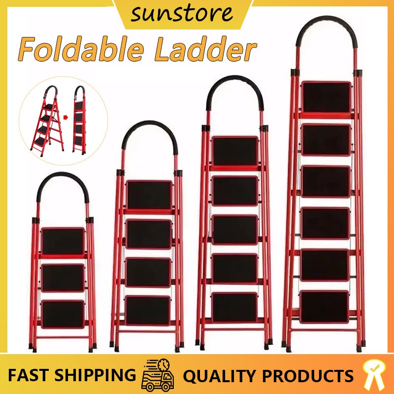 Ladder Foldable Hagdanan Heavy Duty 3/4/5/6 Layers Anti-Slip Portable ...