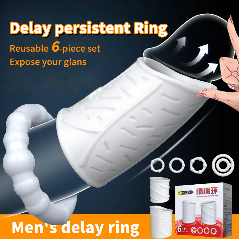 6Pcs Cock Ring Delayed Ejaculation Reusable Adult Sex Toys for Man ...
