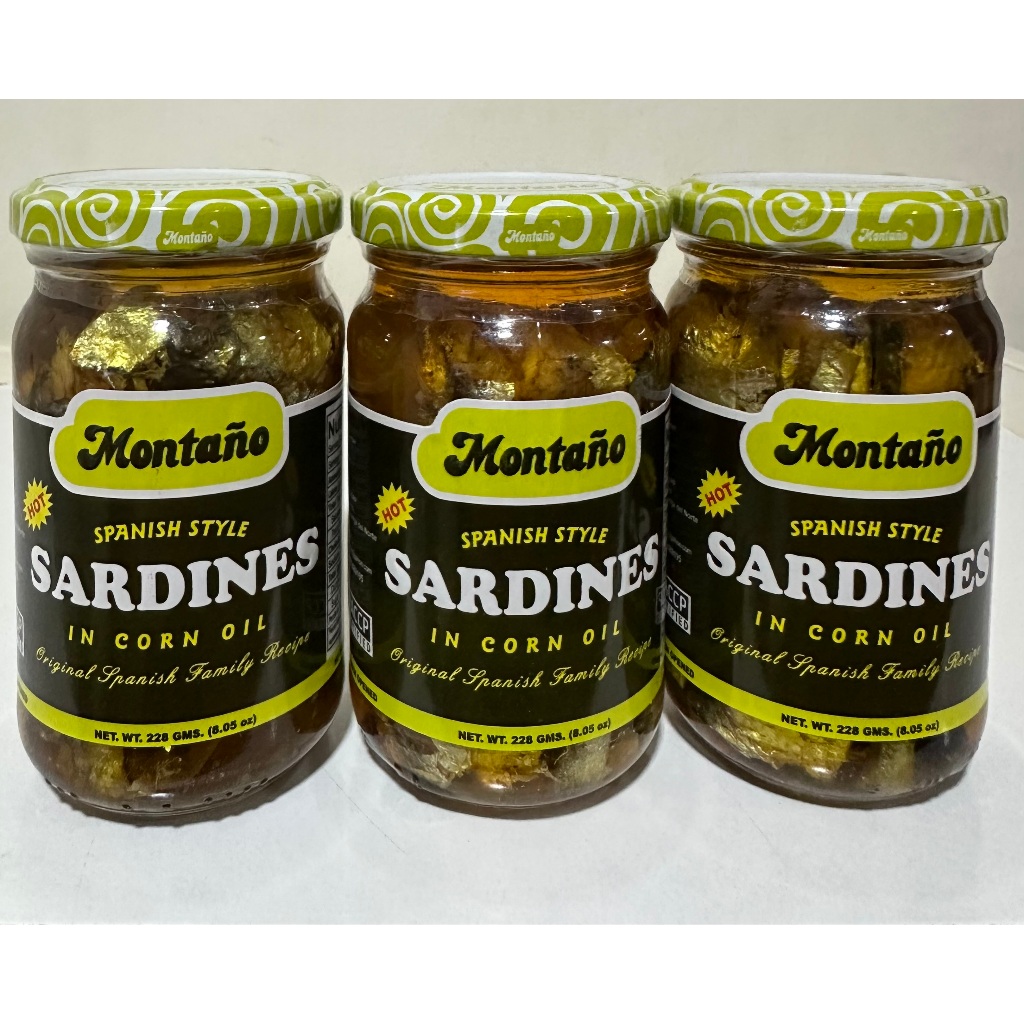 Montano Spanish Style Sardines in Corn Oil 228g | Shopee Philippines