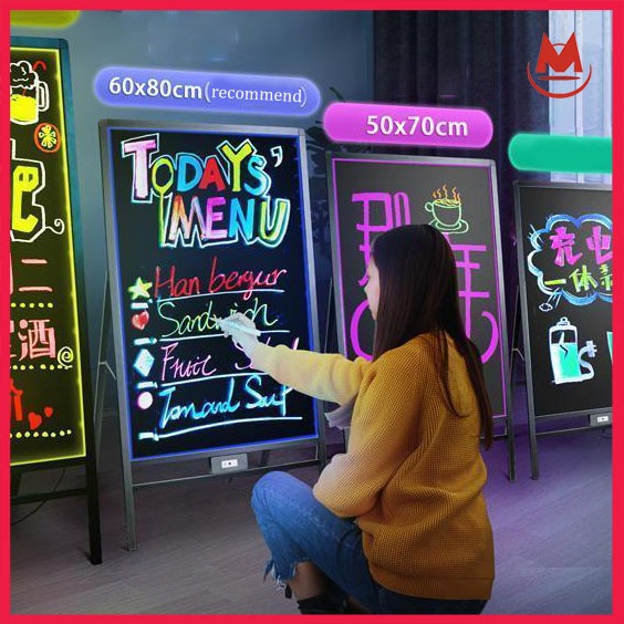 LED Neon Light Writing Board with stand Drawing Board LED Lighting Menu ...