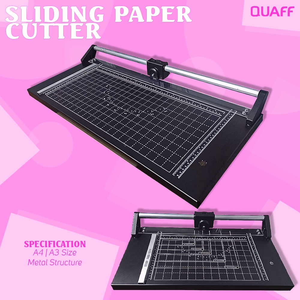 QUAFF Sliding Cutter Heavy Duty For Vinyl | Cardboard | Paper (A4 & A3 ...
